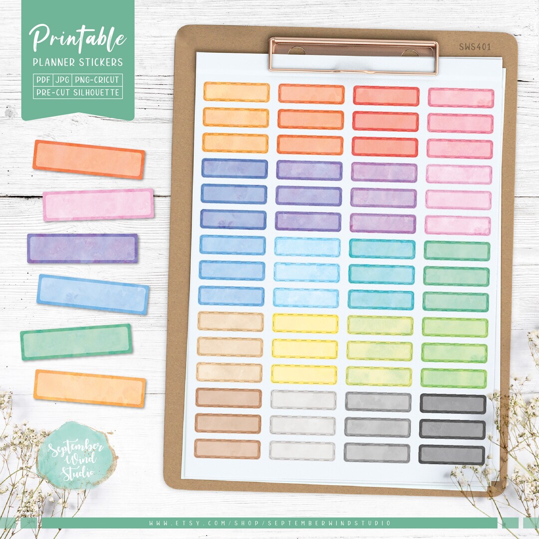 Blank Label Printable Planner Stickers, Blank Frame Stickers ...