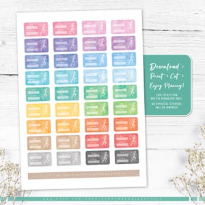 Running Tracker Printable Planner Stickers, Running Digital Stickers ...