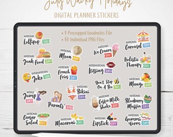 April Wacky Holidays Digital Planner Stickers Goodnotes | Etsy