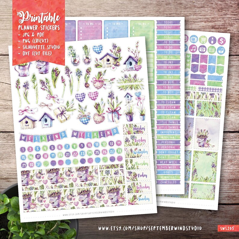 Rustic Garden Printable Planner Stickers Garden Weekly Kit - Etsy