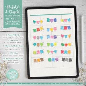 Flag Banners Planner Stickers, Bunting Clipart (printable PDF, PNG) - Etsy