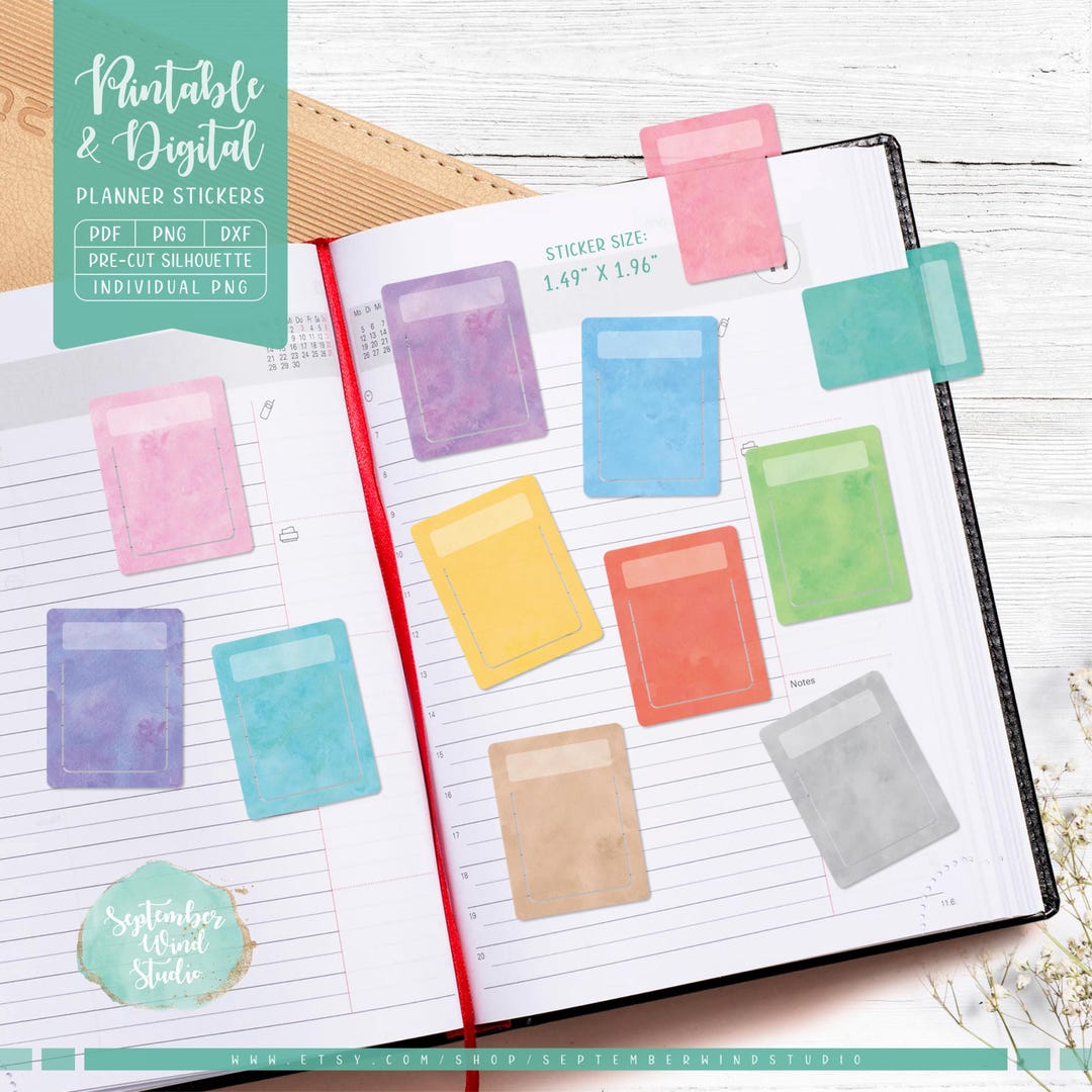 Bookmark Planner Stickers, Printable & Digital (PDF, PNG) - Etsy
