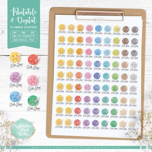 Sick Day Printable Planner Stickers, Sick Day Digital Stickers, School ...
