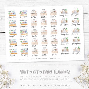 House Cleaning Printable Planner Stickers, House Chores Planner ...