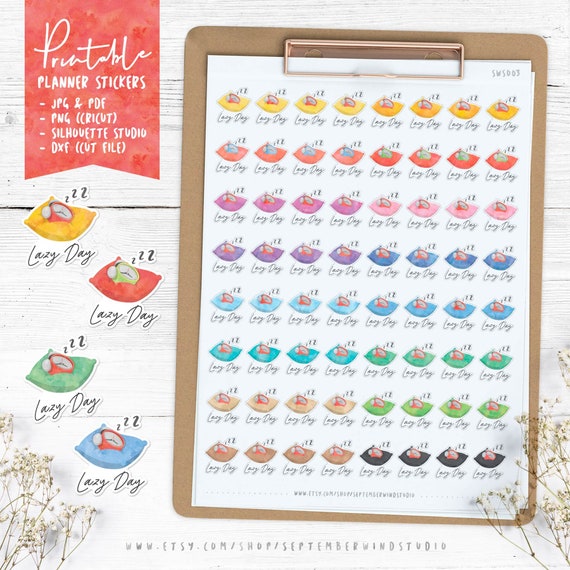 Lazy Day Printables Planner Stickers Planner Decorations - Etsy