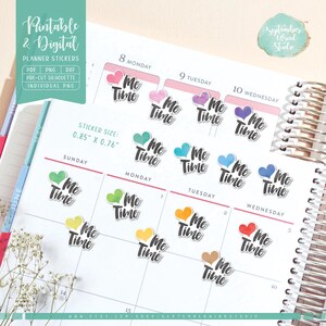 Me Time Printable Planner Stickers, Me Time Digital Stickers, Pre ...