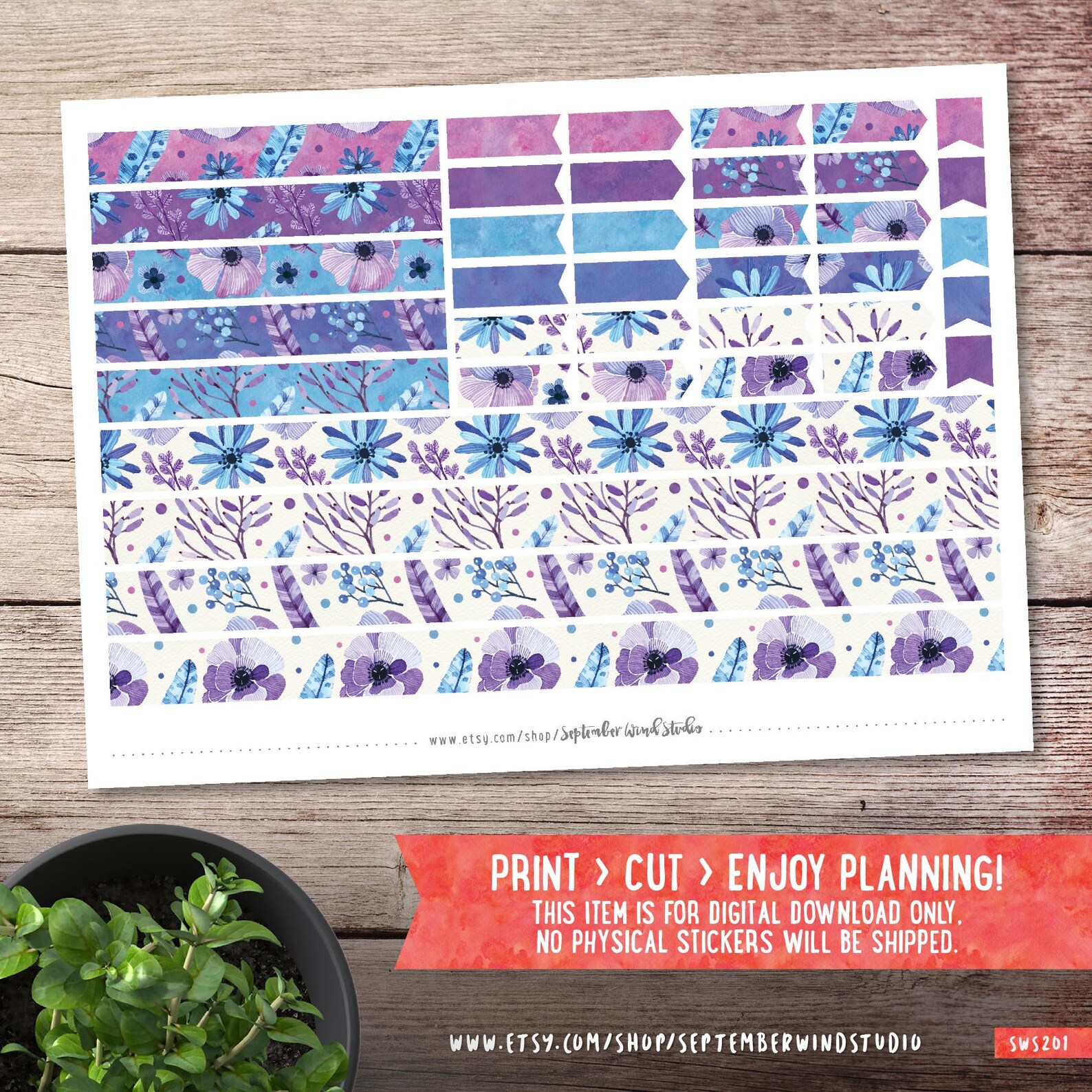 Floral Printable Planner Stickers Floral Weekly Kit Printable - Etsy
