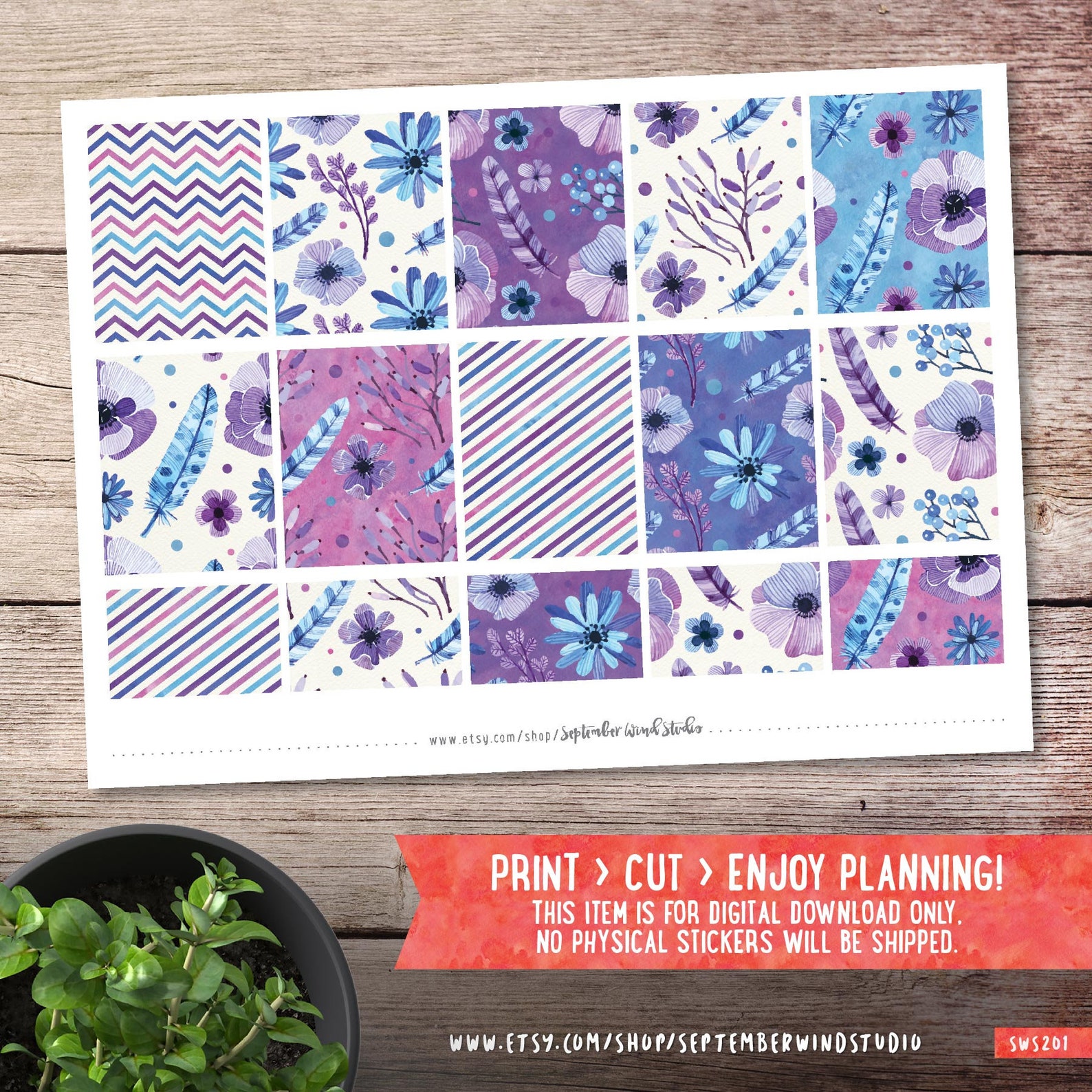 Floral Printable Planner Stickers Floral Weekly Kit Printable - Etsy