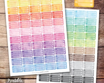 Watercolor Blank Checklist Printable Planner Stickers to Do | Etsy