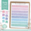 Heart Date Printable Planner Stickers, Date Cover Watercolor Stickers ...