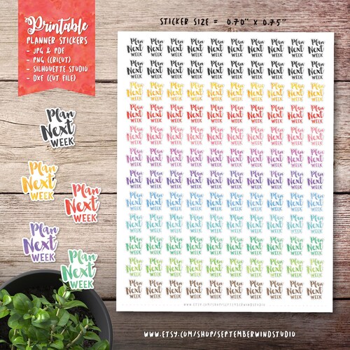 Plan Next Week Printable Planner Stickers Planner Stickers - Etsy