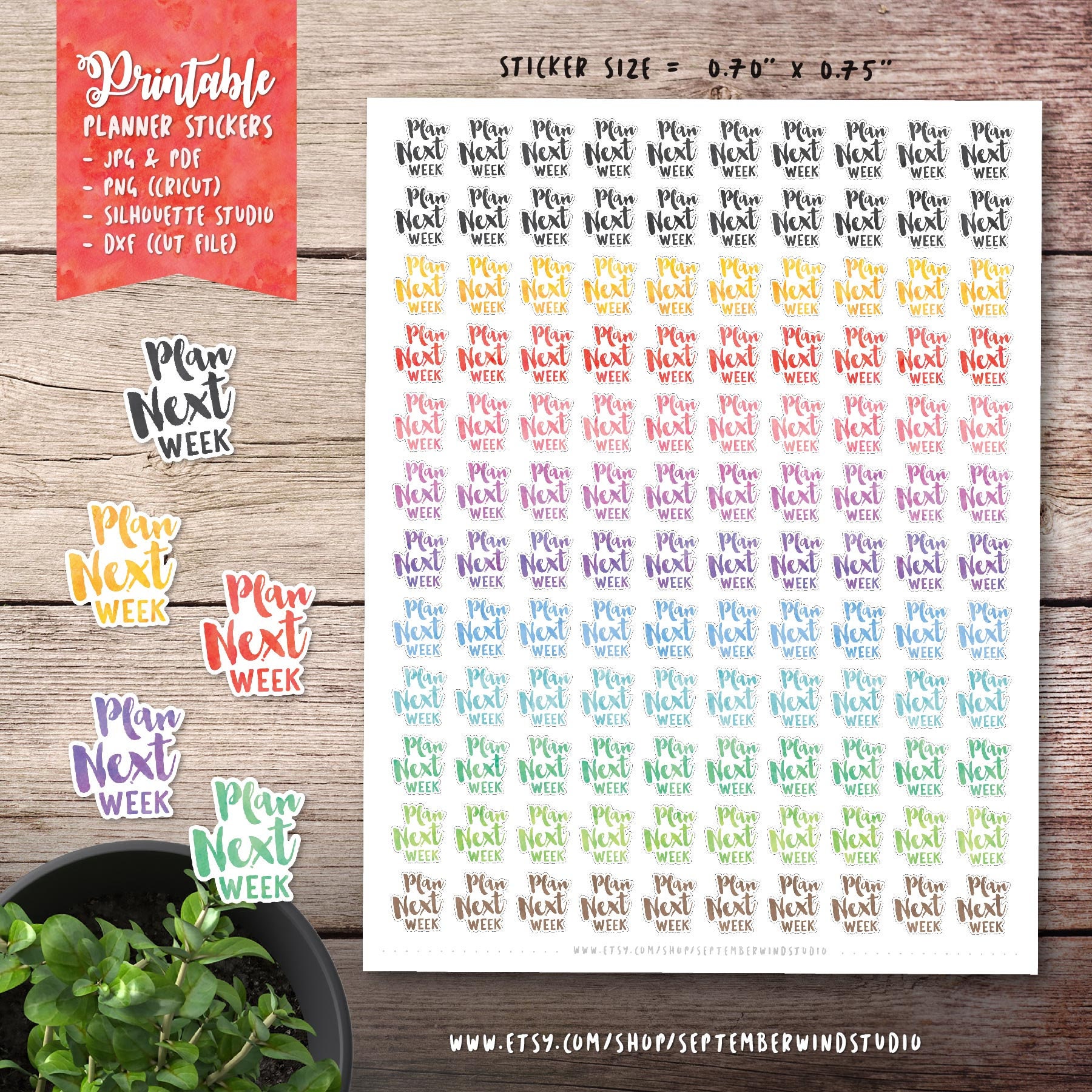 Plan Next Week Printable Planner Stickers Planner Stickers | Etsy