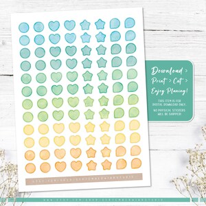 Shapes Printable & Digital Planner Stickers, Teardrop, Heart, Circle ...