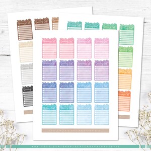 Grocery List Printable Planner Stickers, Grocery List Digital Stickers ...