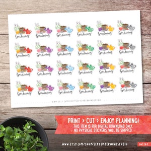 Gardening Printable Planner Stickers, Garden Stickers, Erin Condren ...
