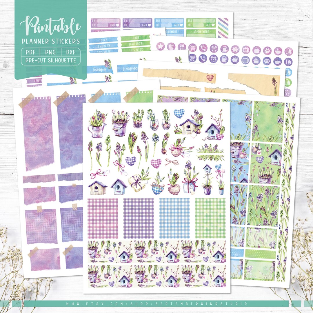 Rustic Garden Printable Planner Stickers, Garden Weekly Kit Stickers ...