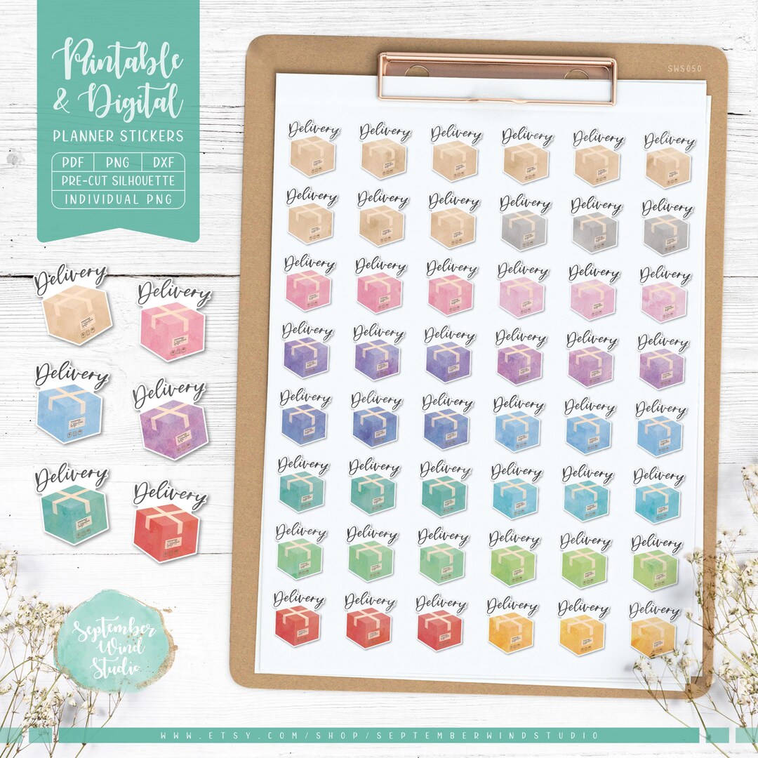 Delivery Printable Planner Stickers, Delivery Digital Stickers, Pre ...