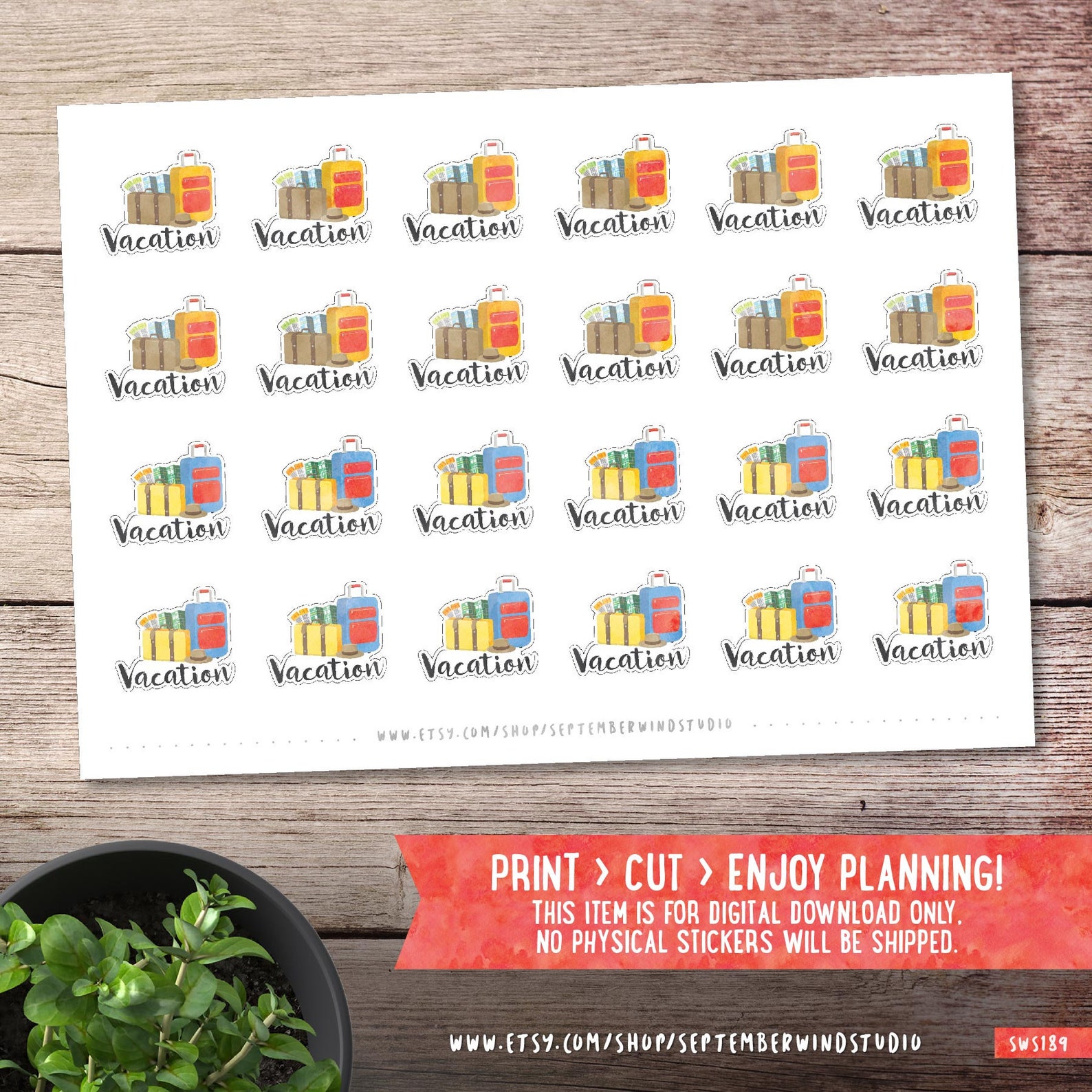 Vacation Printable Planner Stickers Trip Stickers Travel - Etsy