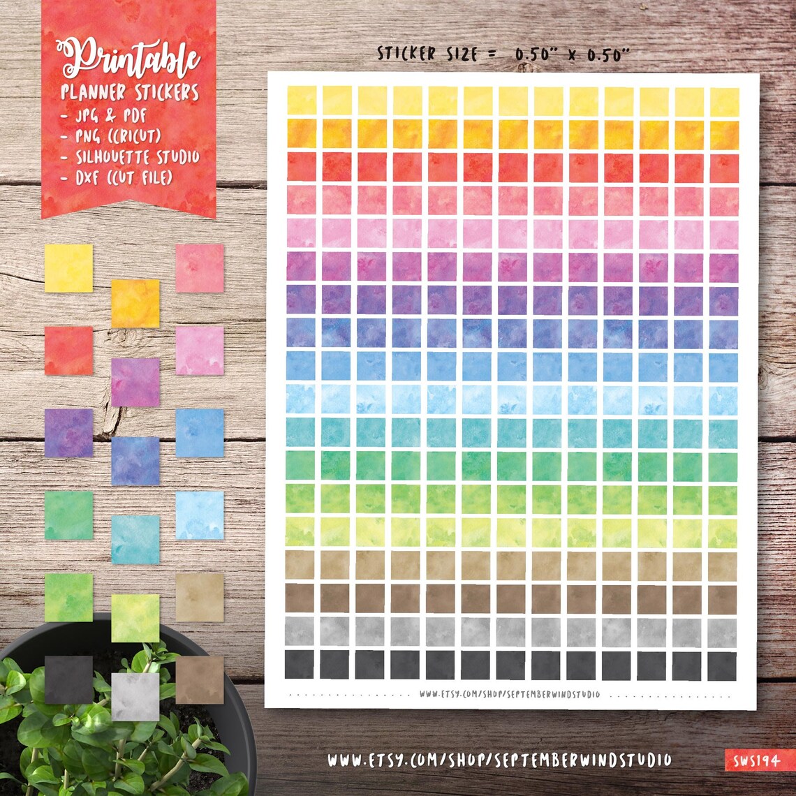 Blank Square Printable Planner Stickers Blank Box Stickers - Etsy