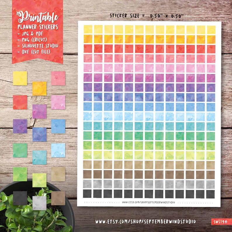 Blank Square Printable Planner Stickers Blank Box Stickers - Etsy