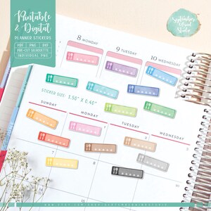 Meal Planner Stickers: Printable & Digital (PDF, Cricut PNG, Silhouette ...