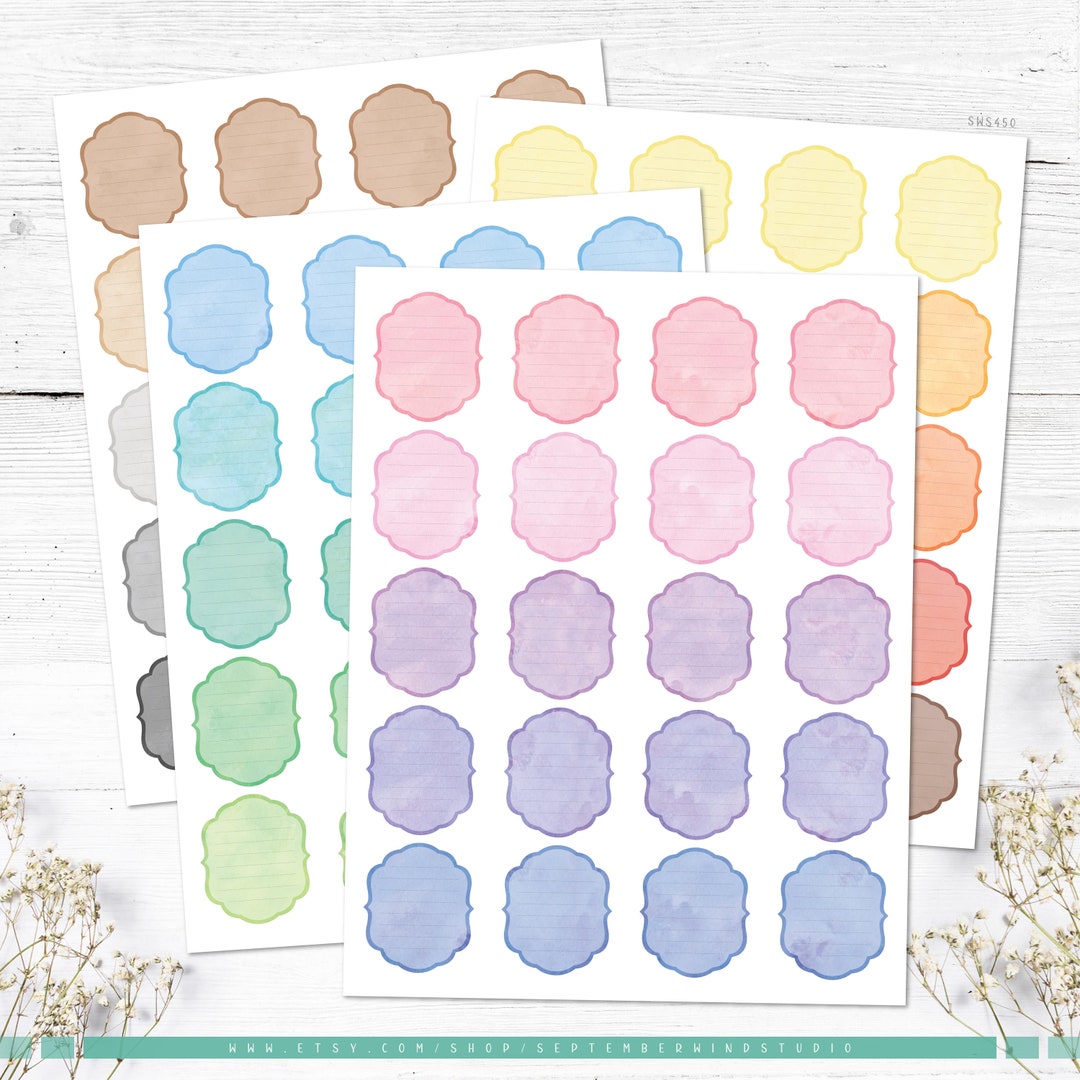 Frame Labels Printable Planner Stickers, Watercolor Labels Planner ...