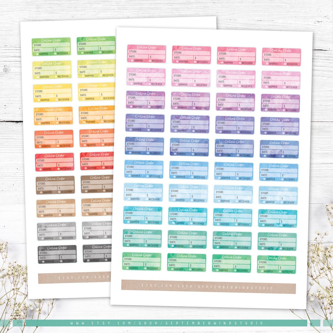 Online Order Tracker Printable Planner Stickers, Online Order Digital ...