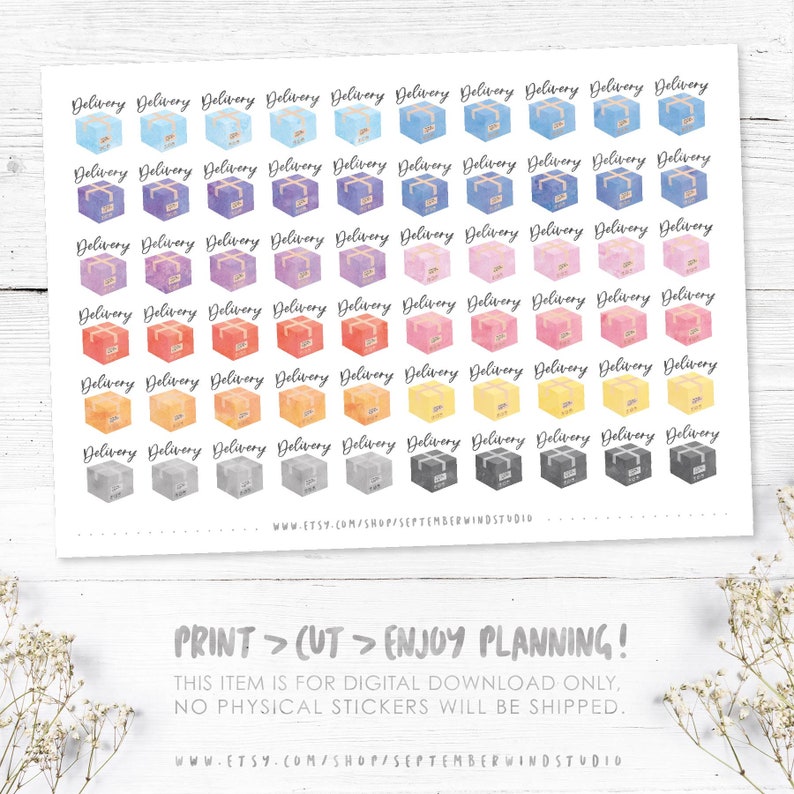 Delivery Printable Planner Stickers Package Delivery - Etsy