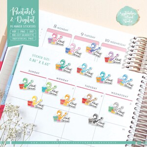 Maid Service Printable Planner Stickers, Maid Service Digital Stickers ...
