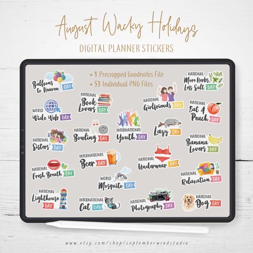 April Wacky Holidays Digital Planner Stickers Goodnotes - Etsy