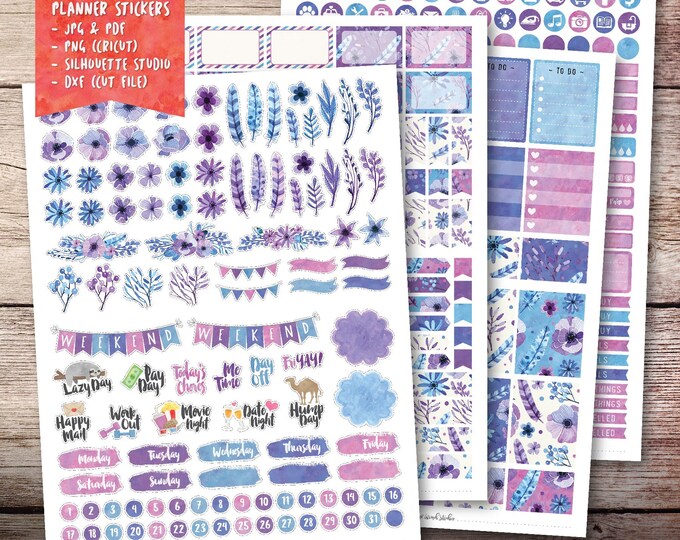 Floral Printable Planner Stickers Floral Weekly Kit Printable - Etsy