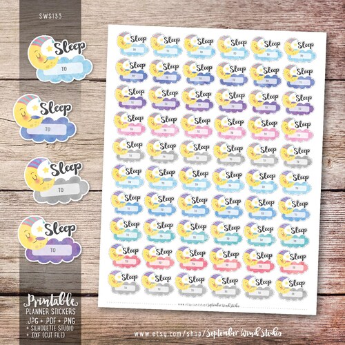 Sleep Tracker Printable Planner Stickers Sleep Planner | Etsy