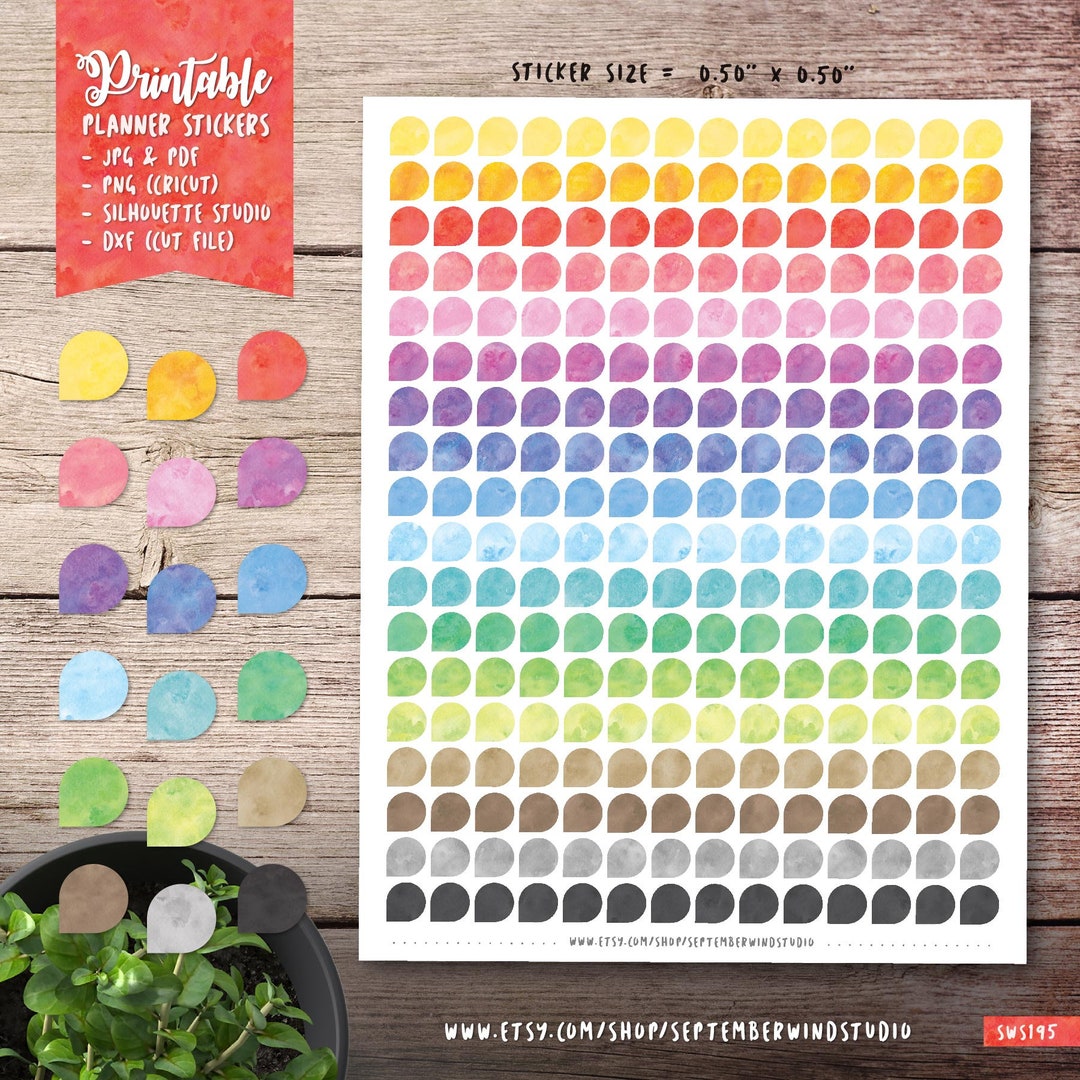 Teardrop Printable Planner Stickers, Tear Drop Stickers, Erin Condren ...