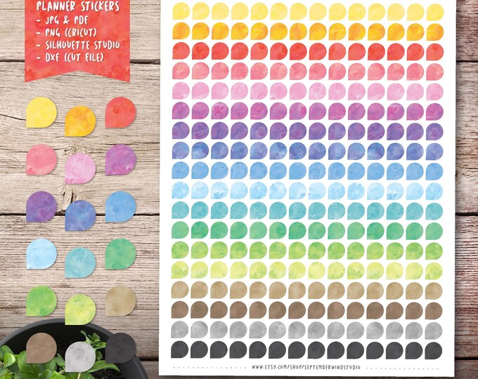 Teardrop Printable Planner Stickers Tear Drop Stickers Erin - Etsy