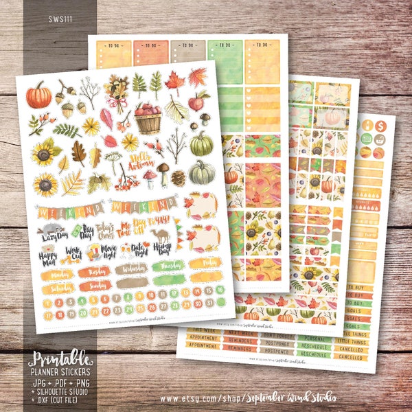 Autumn Stickers - Etsy