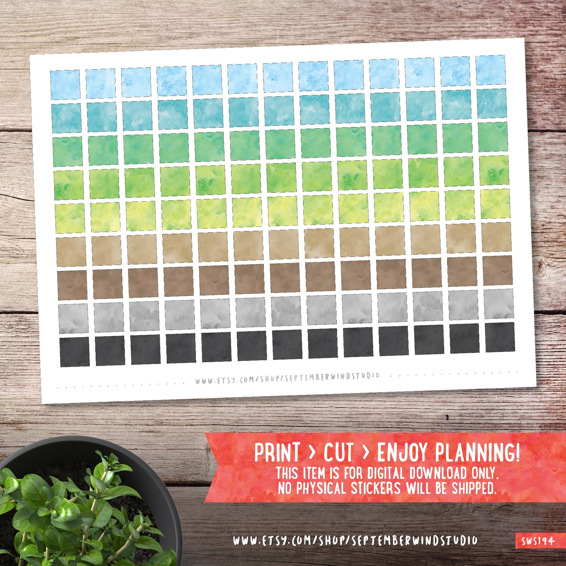 Blank Square Printable Planner Stickers Blank Box Stickers - Etsy