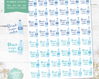 Hydrate Flower Planner Stickers Daily Water Tracker - Etsy