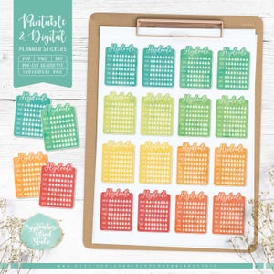 Weekly Hydration Printable Stickers, Hydrate Digital Stickers, Water ...