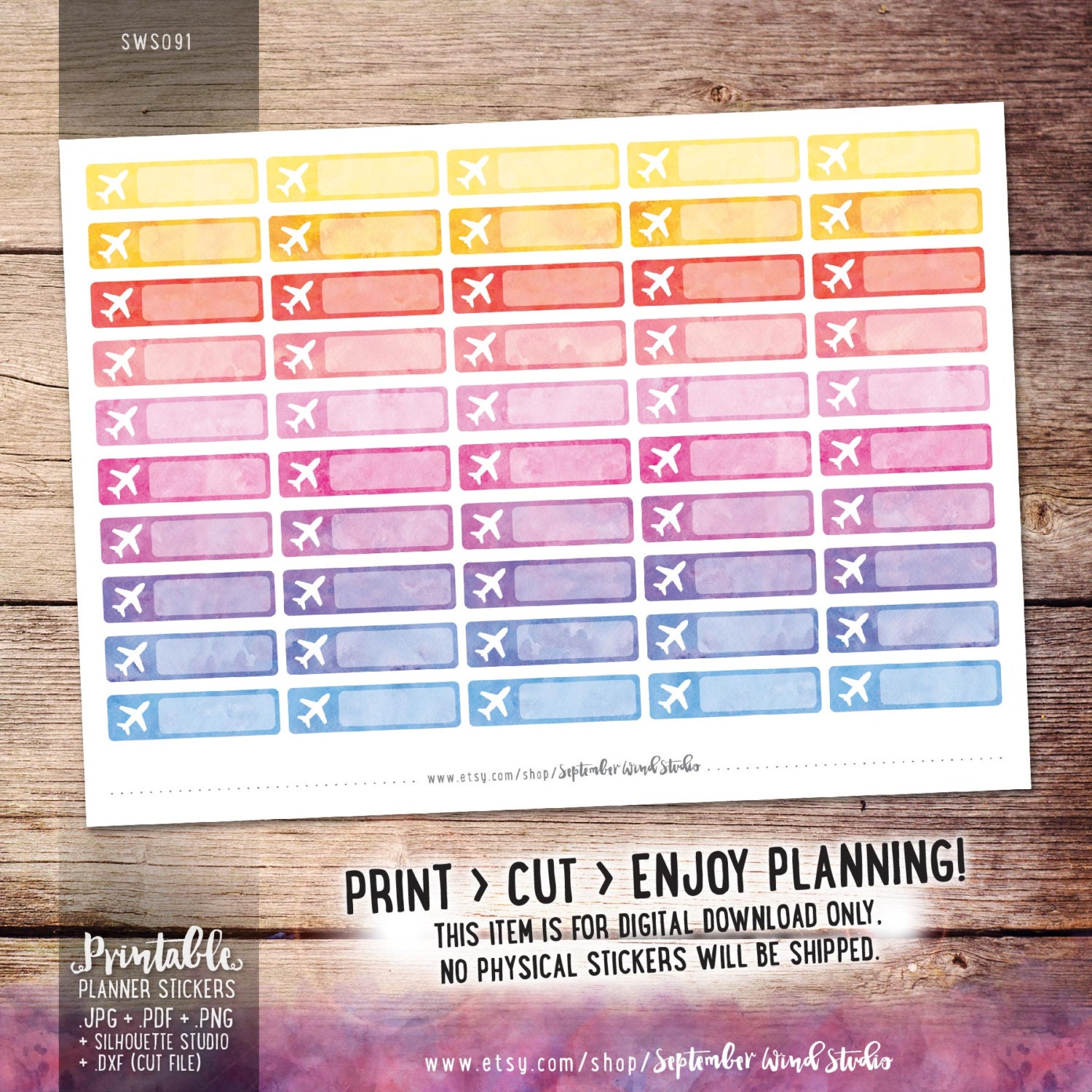 Travel Printable Planner Stickers Airplane Stickers Flight - Etsy