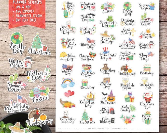 PRINTABLE MONTH STICKERS, Month Script Planner Stickers, October ...