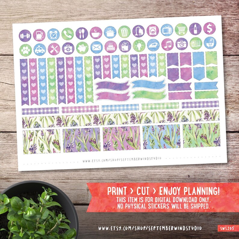 Rustic Garden Printable Planner Stickers Garden Weekly Kit - Etsy