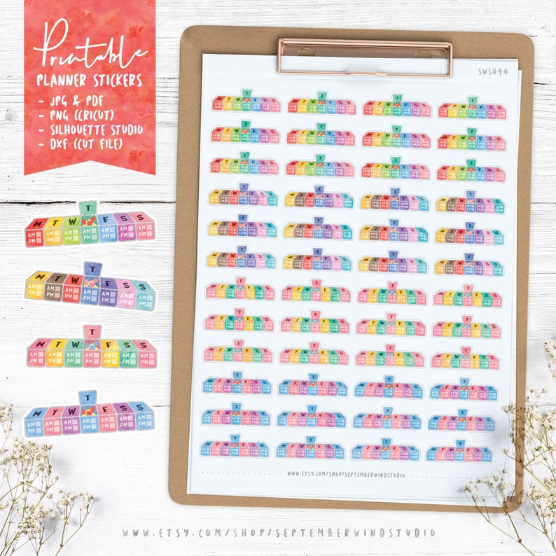 Pill Box Printable Planner Stickers Pill Stickers Medication - Etsy