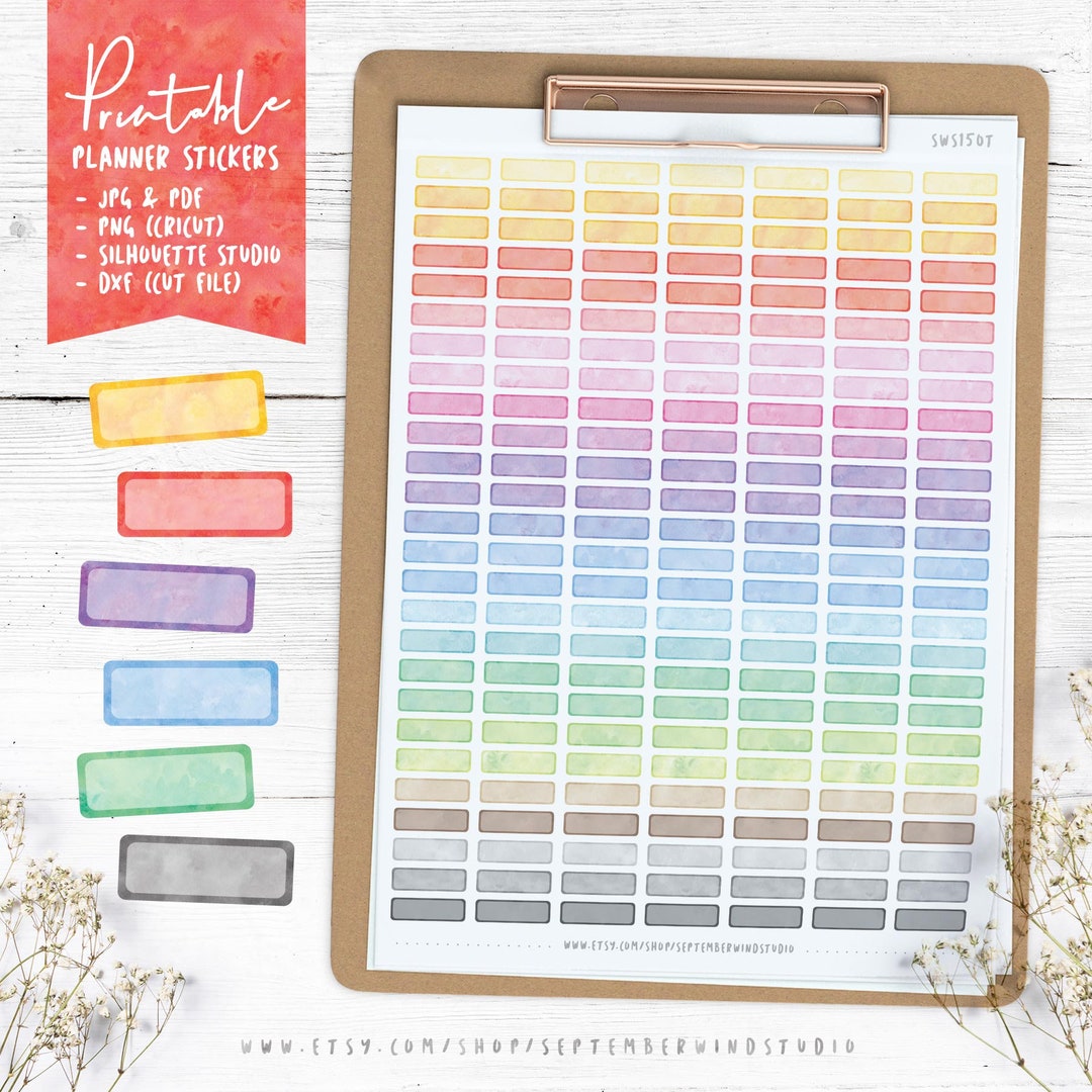 Blank Label Printable Planner Stickers, Tiny Planner Stickers ...