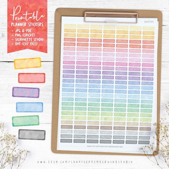 Blank Label Printable Planner Stickers Tiny Planner Stickers | Etsy