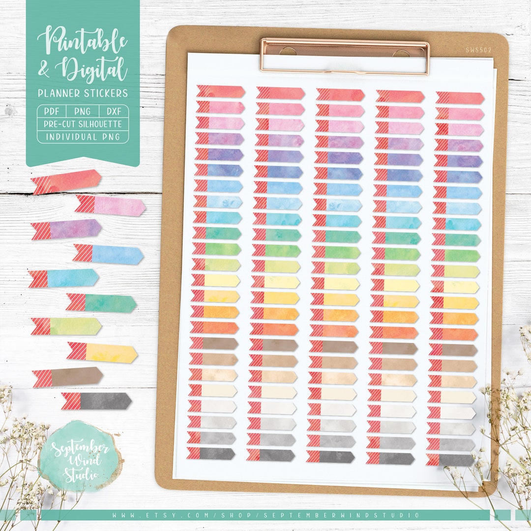 Ribbon Label Planner Stickers: Printable & Digital (PDF, Cricut ...