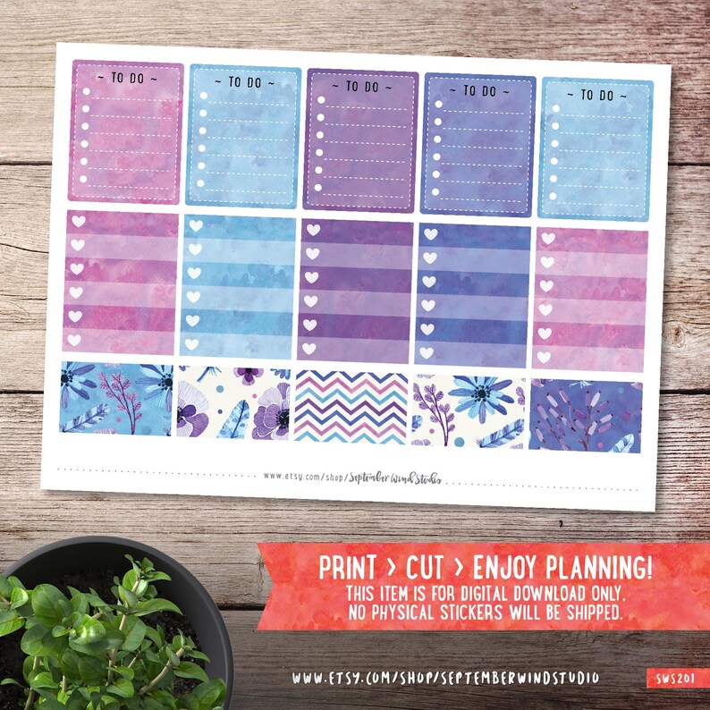 Floral Printable Planner Stickers Floral Weekly Kit Printable - Etsy