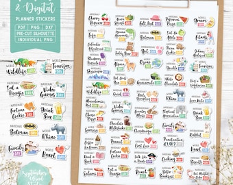 January Wacky Holidays Digital Planner Stickers - National Day Icons ...