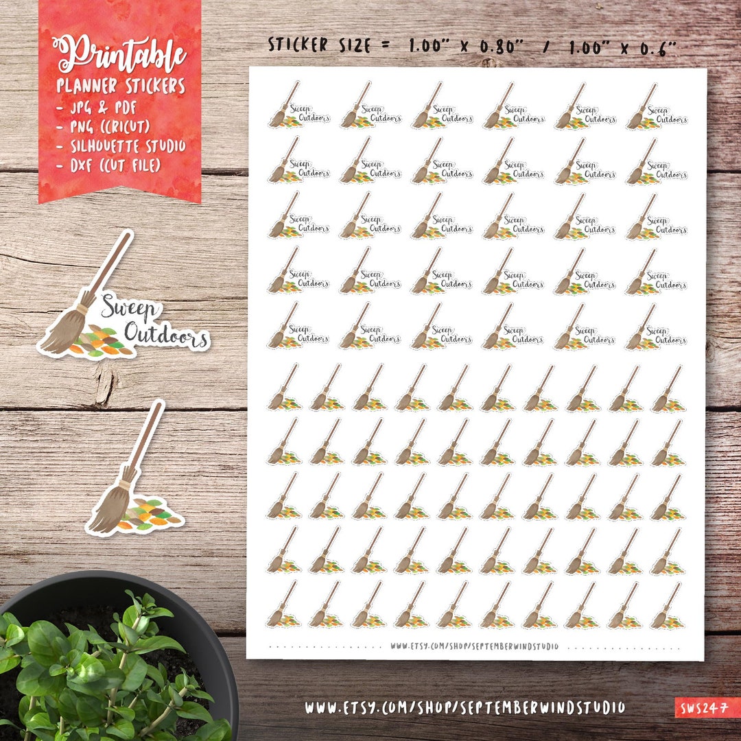 Sweep Outdoors Printable Planner Stickers, Cleaning Stickers ...