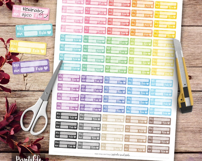Bill Due Stickers, Bill Due Planner Stickers, Budget Stickers ...