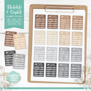 Flight Tracker Printable Stickers, Flight Tracker Digital Stickers ...